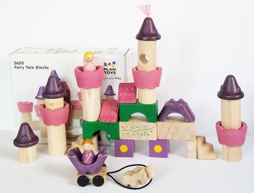 PLAN TOYS 35 piece FAIRY TALE BLOCKS 5650 wooden playset *LN 100% ...