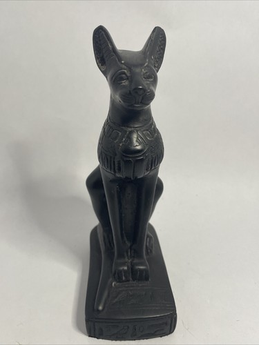 7” Resin Bastet Egyptian Goddess Statue Cat Made In Egypt Black | eBay