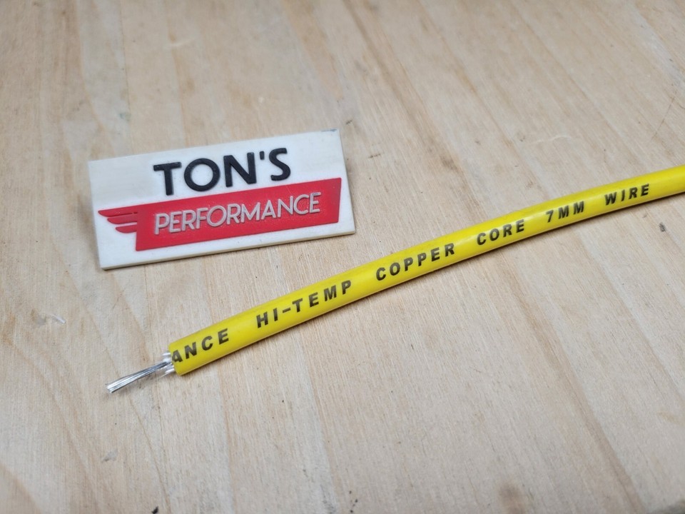 7mm COPPER CORE SPARK PLUG WIRE ignition sold by foot SOLID YELLOW ...