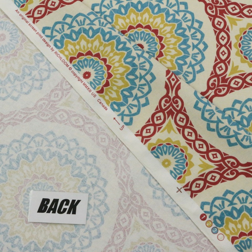 RICHLOOM OLYMPUS MULTI SUZANI RED AQUA BLUE MULTIUSE COTTON FABRIC BY YARD 54"W | eBay