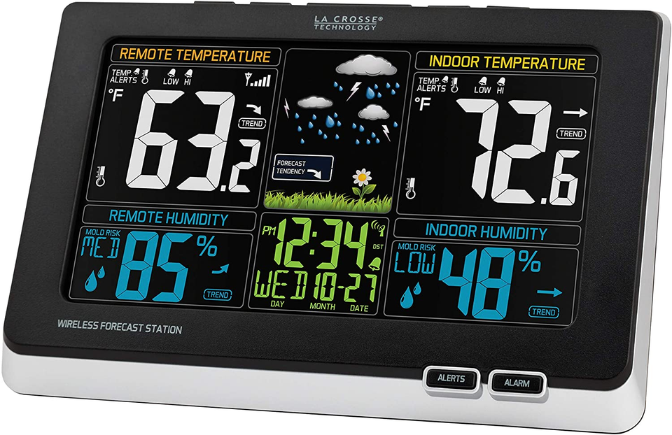 Wireless Color Weather Station with Mold Indicator Corded Electric Home ...