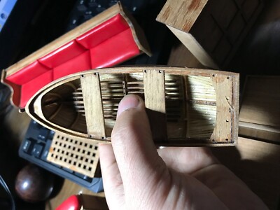 1/24 Wooden Boat Model Kit 138mm 208mm Canoe Life Raft Diy Handmade ...