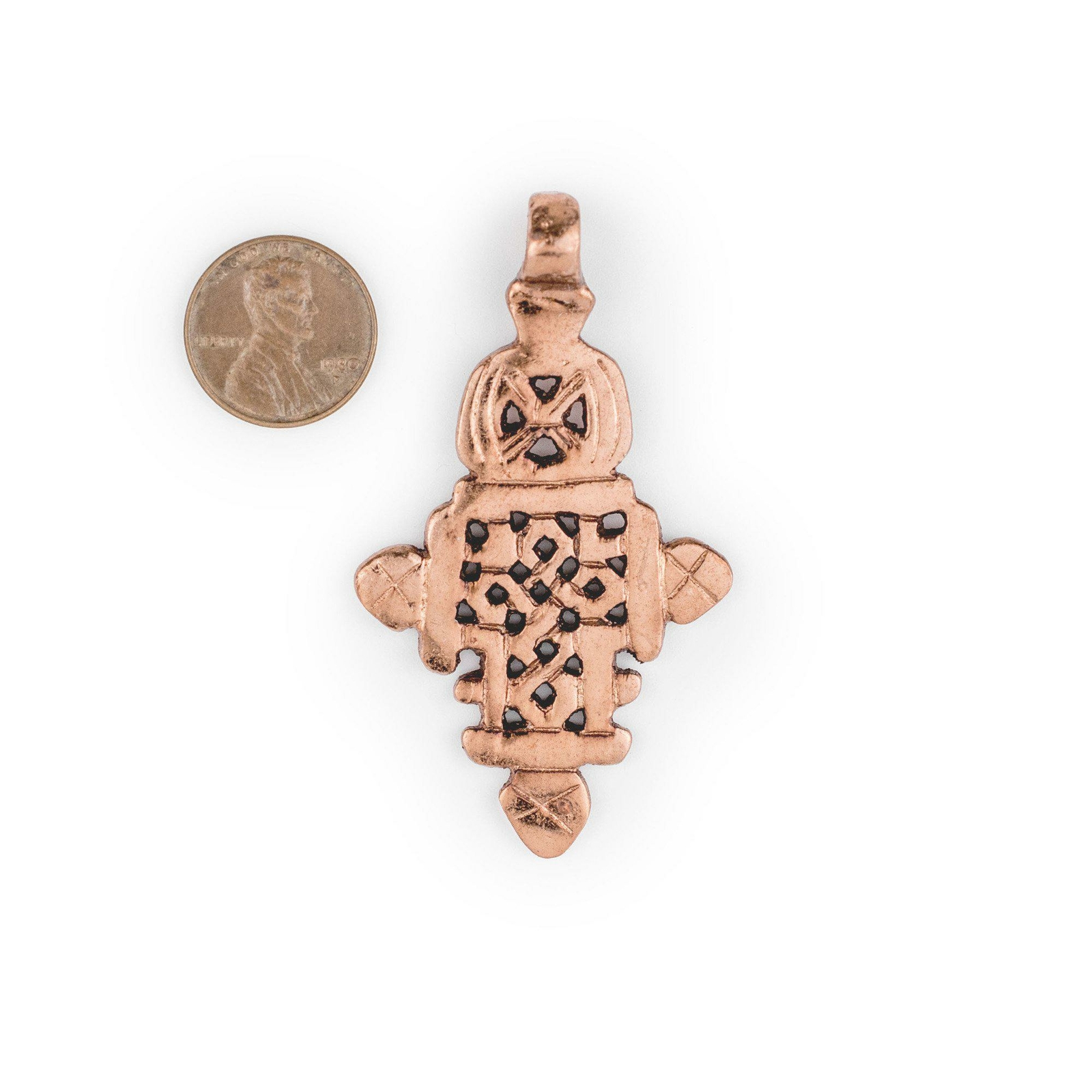 Copper Coptic Cross Pendant 65x36mm Ethiopia African Large Hole ...