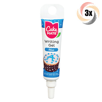 3x Tubes Cake Mate Decorating Writing Gel | Blue | .67oz | Precision ...