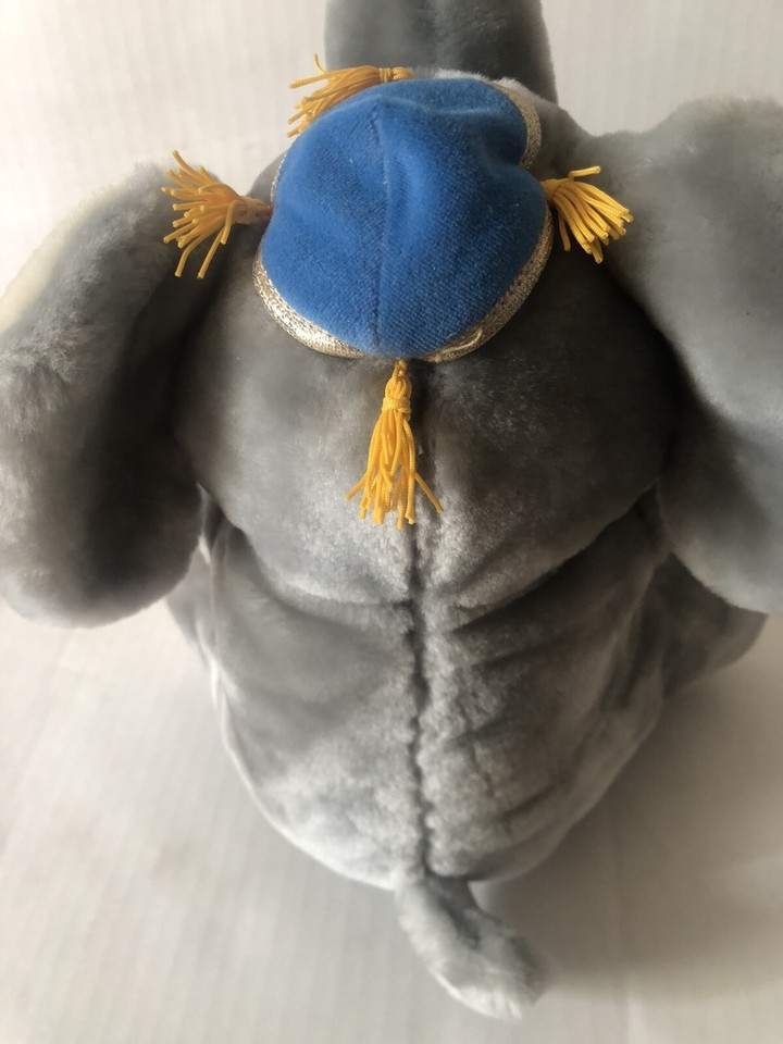 Snuggie Toy Plush Puppet Gray White Circus Elephant 1999 DGE 11" TUSKS ...