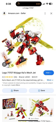 LEGO NINJAGO: Kai's Mech Jet (71707) 673419318143 | eBay