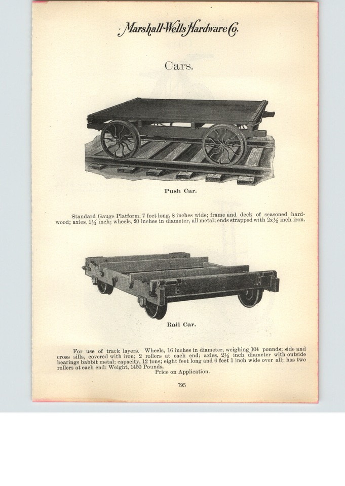 1900s PAPER AD Kalamazoo Brand Railroad Special Hand Car Velocipede ...