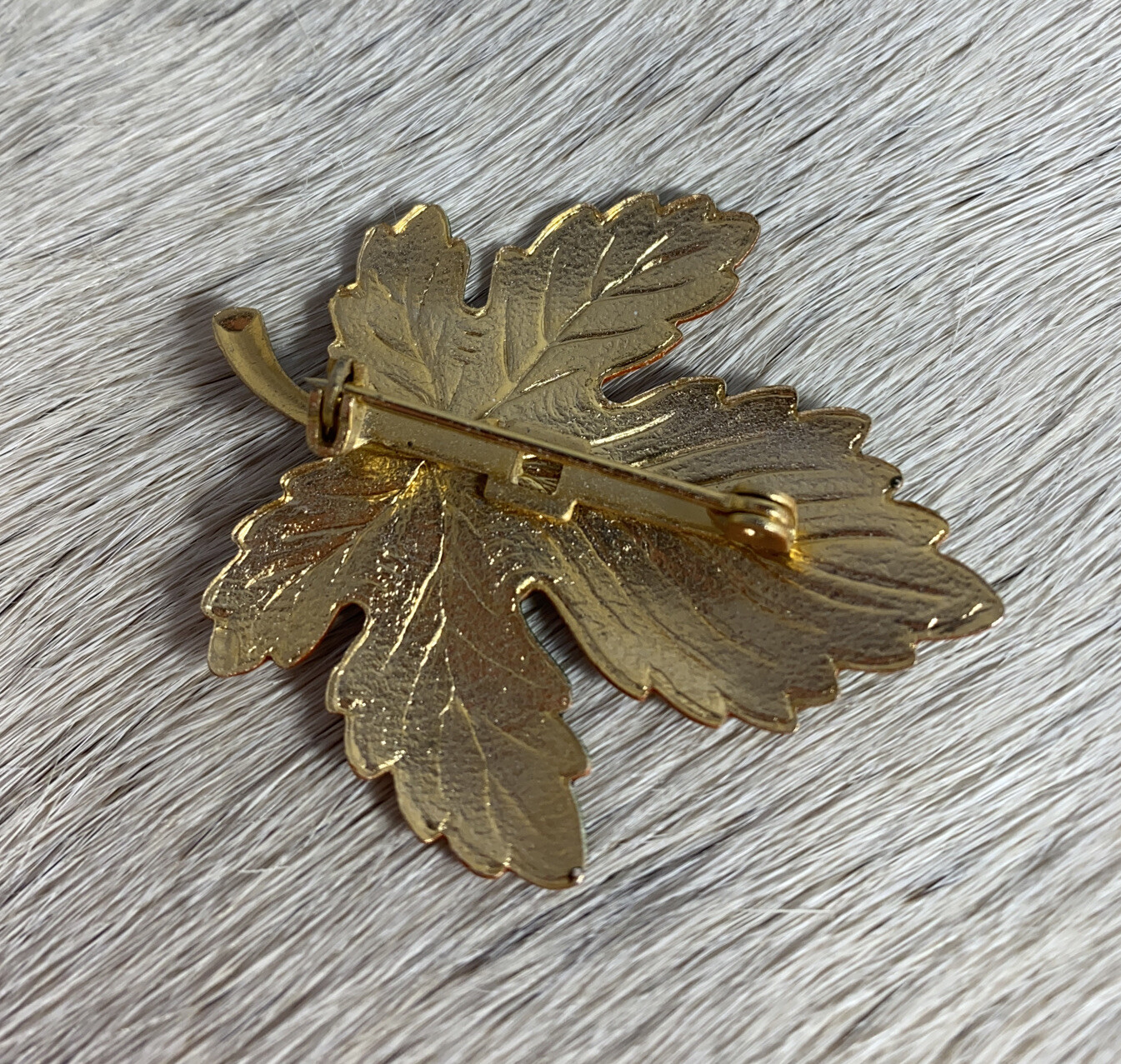 Gilded Leaf Designs Handcrafted Fall Leaf Pin Brooch Gold Tone with ...