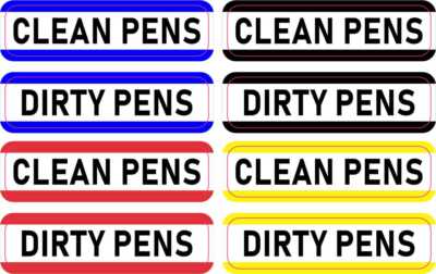 StickerTalk Clean Pens / Dirty Pens Vinyl Stickers, 2 inches x 0.5 ...