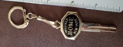 Vintage Key Chain The Home Insurance Co New York Safe Driving Record | eBay