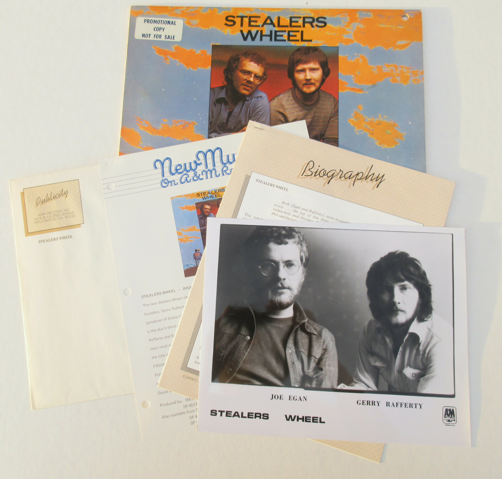 STEALERS WHEEL Right Or Wrong 1975 Promo LP + PRESS KIT Gerry RAFFERTY ...