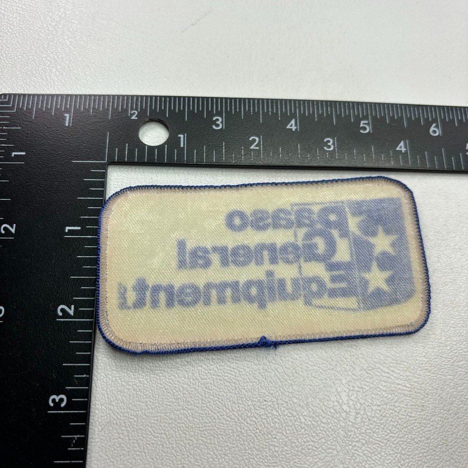 Vintage PAASO GENERAL EQUIPMENT Patch advertising machinery blue white ...