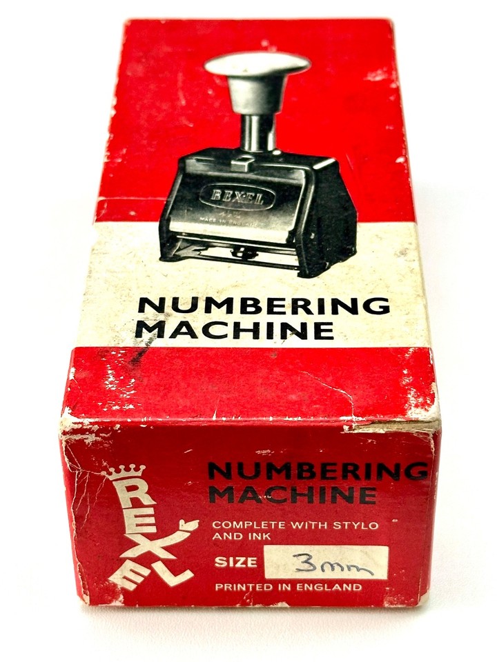 Vintage Rexel Numbering Stamp In Original Box With Instructions | eBay UK