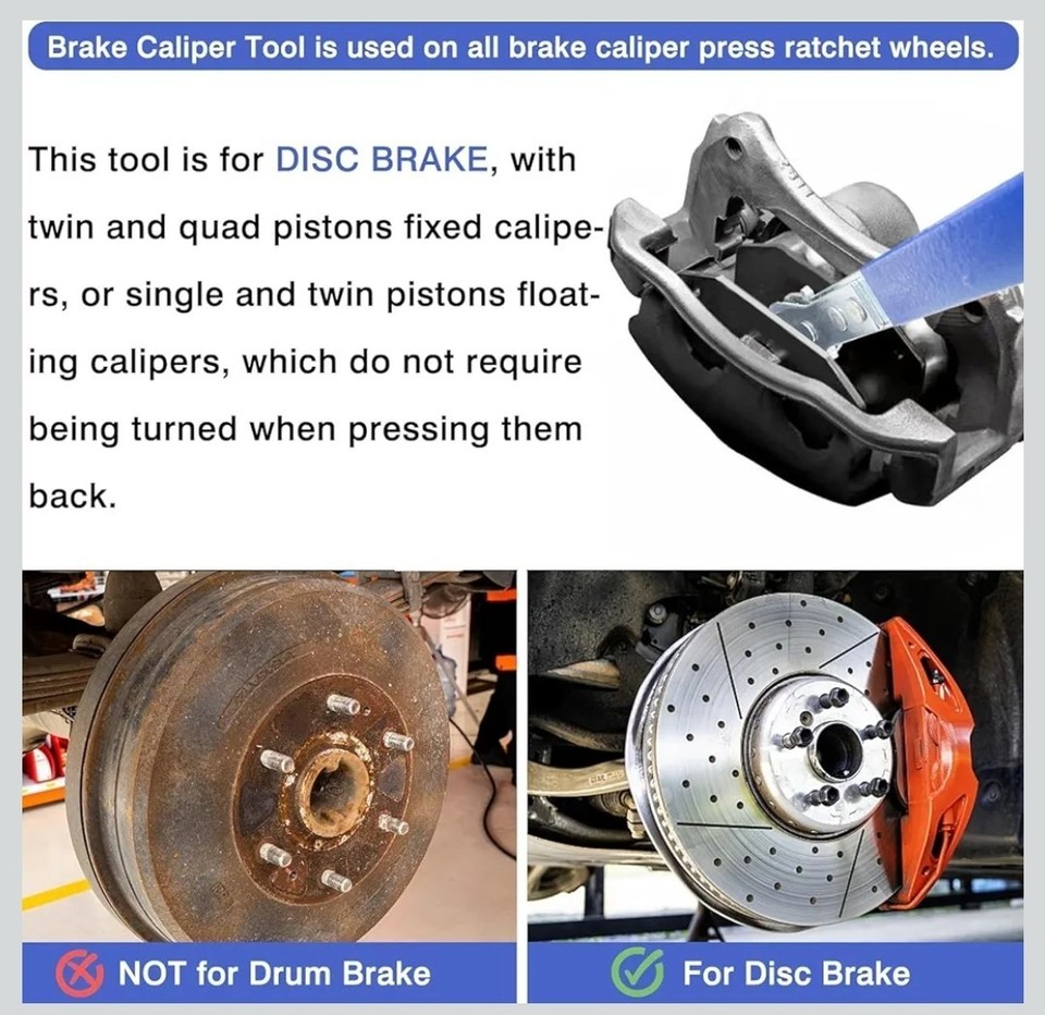 Brake Caliper Ratchet Tool Car Ratcheting Caliper Piston Spreader Press ...
