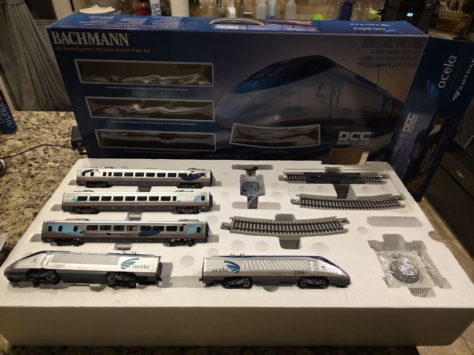 Bachmann 01205 Acela® Set (HO Scale) COMPLETE NEW OPEN BOX TRAIN SET | eBay