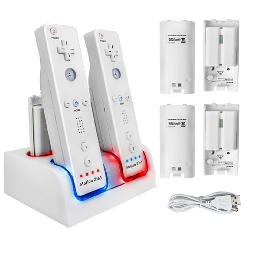 4 Ports Charging Station for Wii Remotes, Controller Charger Dock ...
