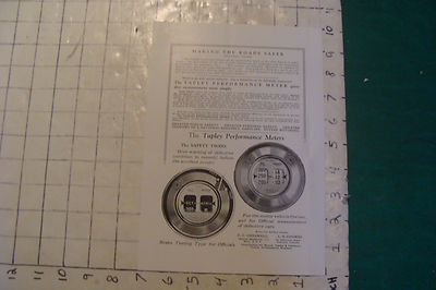 vintage car paper: TAPLEY PERFORMANCE METER brochure, single sided ...