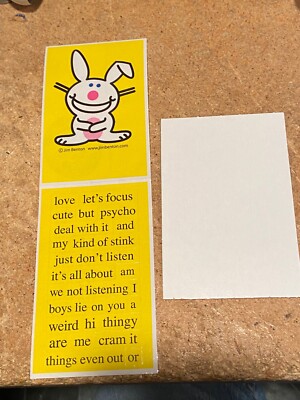 It's Happy Bunny Create Your Own Saying Stickers #5 0f 12 *NEW* BT1 | eBay