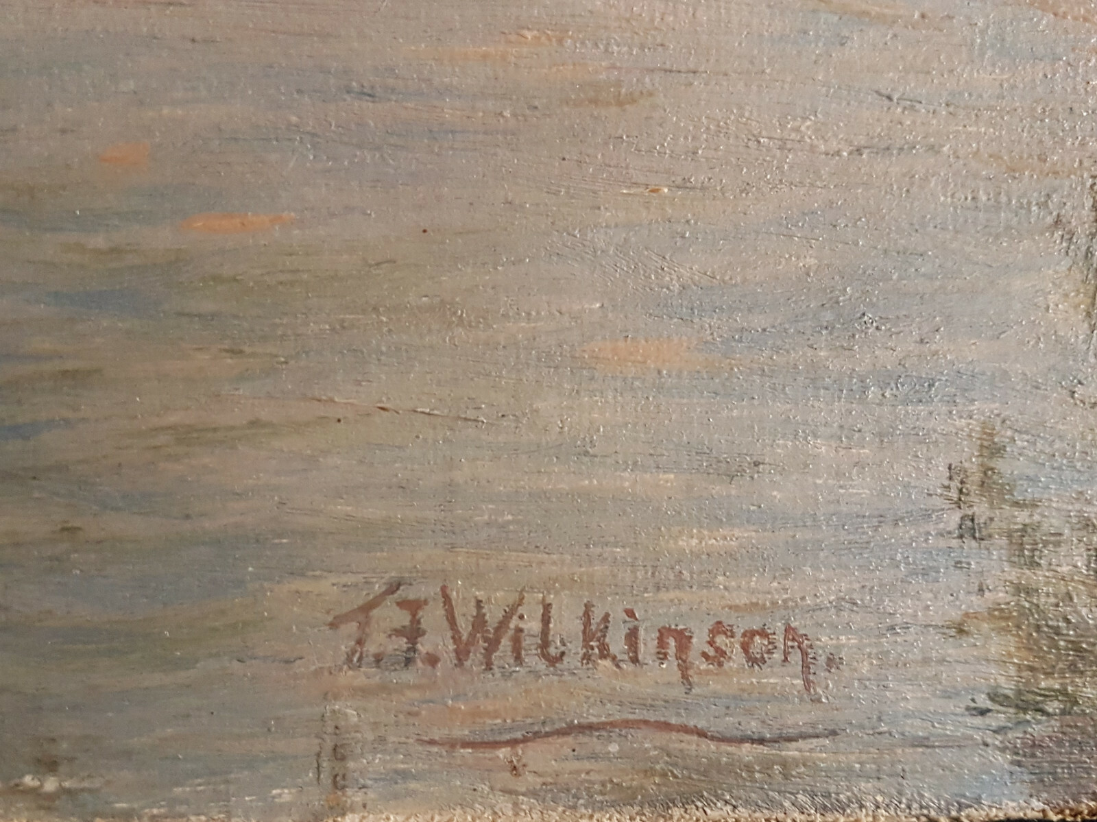 Oil on canvas by Thomas Harrison Wilkinson. Landscape of a river. | eBay UK