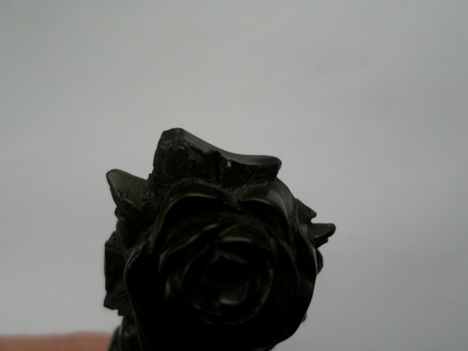 Antique Victorian Edwardian Whitby Jet Hand Brooch Rose Flower ...