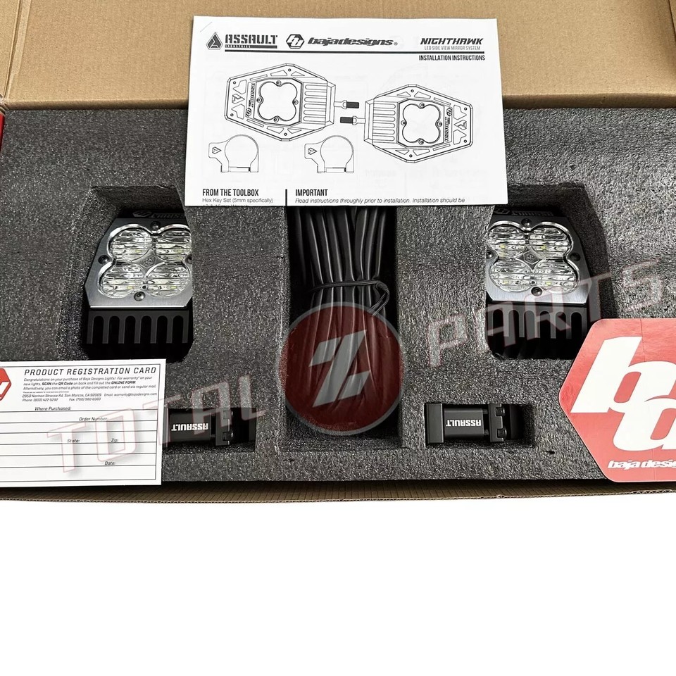 Baja Designs Squadron LED Nighthawk Side Mirrors for Can-Am X3, R (1. ...