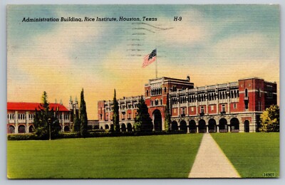 Postcard C124, Administration Building, Rice Institute, Houston, Texas | eBay