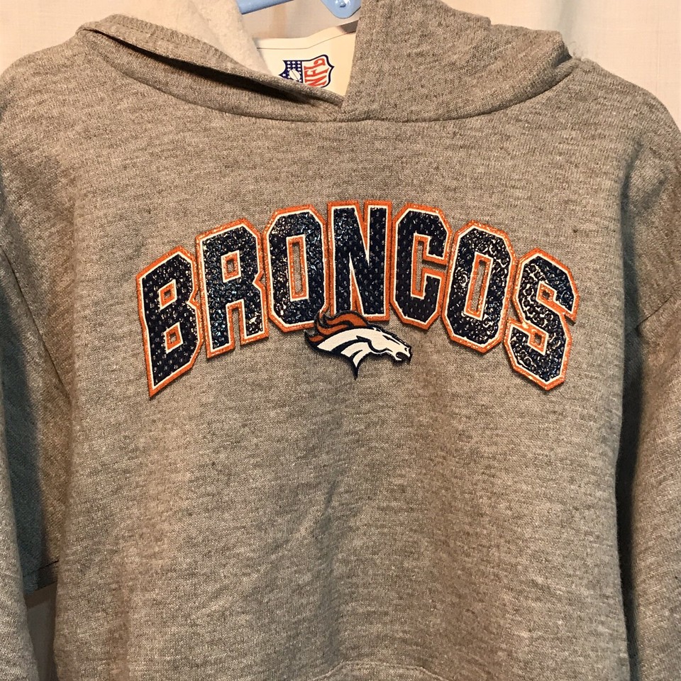 Denver Broncos Youth Hoodie Sweatshirt NFL Brand Kids 6/7 Small Gray ...