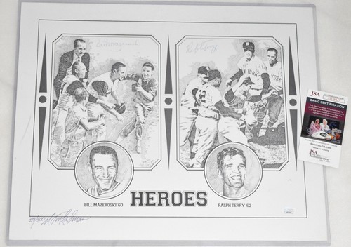 Bill Mazeroski & Ralph Terry Autographed 16x20 HEROS Lithograph - #'d ...
