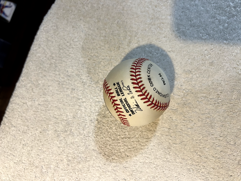 WARREN SPAHN SIGNED ONLB BASEBALL AUTO--BRAVES HOF'ER--FAINT TONING | eBay