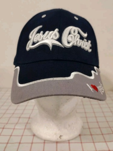 I Love Jesus Christ Religious Cap Hat Blue Mens Adjustable Embroidered ...