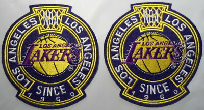 LOS ANGELES LAKERS 2 PATCHES Est 1960 NEW CONDITION 4 1/2" X 4" | eBay