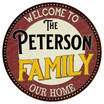The Peterson Family Round Metal Sign Kitchen Game Room Décor ...