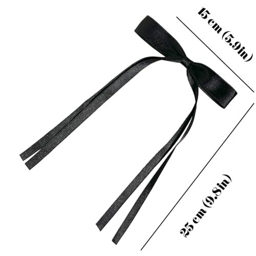 8pcs Hair Bows Clips for Women Girls Hair Ribbon Clip with Long Tail ...