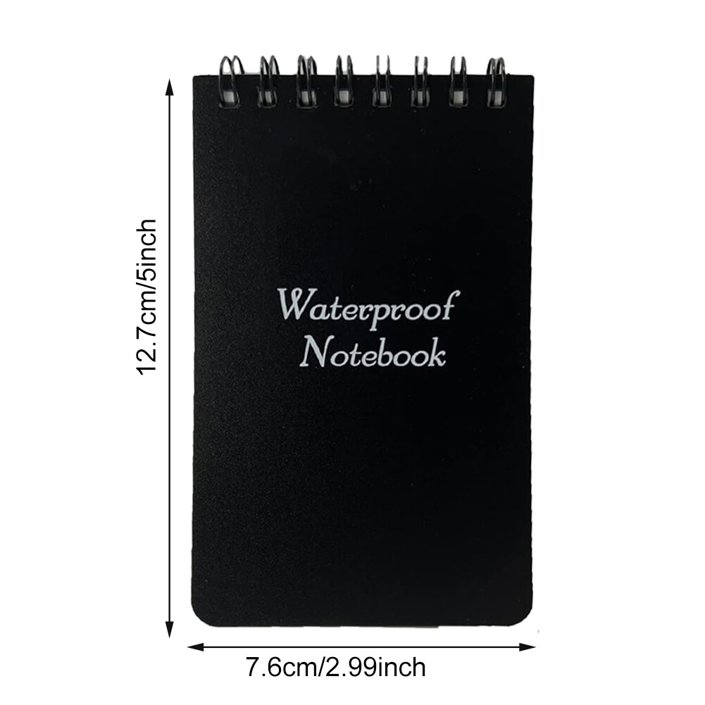 2pcs School Memo Waterproof Notebook 3x5 Inch Office Top Spiral Pocket ...