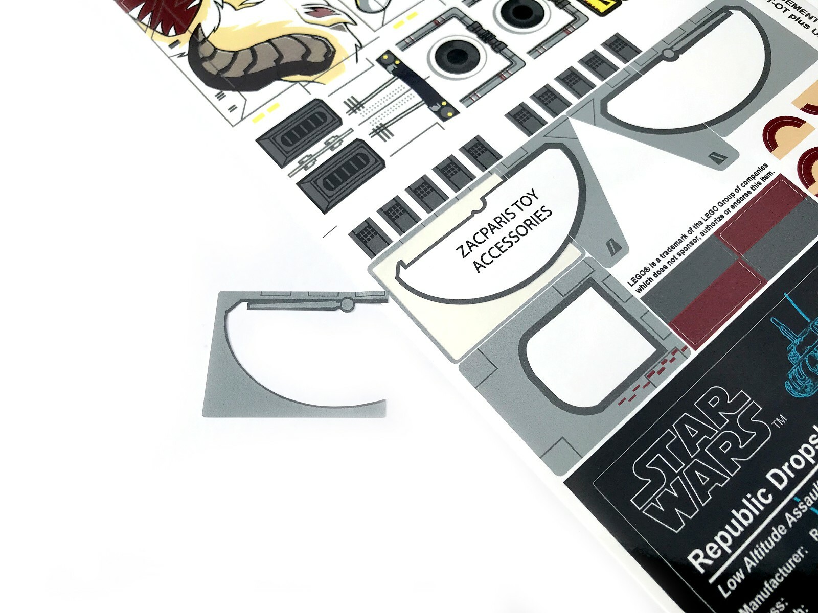 REPLACEMENT STICKERS for STAR WARS Set 10195 REPUBLIC GUNSHIP & AT-OT ...