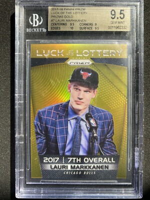 Lauri Markkanen 2017 Panini Prizm Luck of the Lottery Gold Prizm Rookie ...