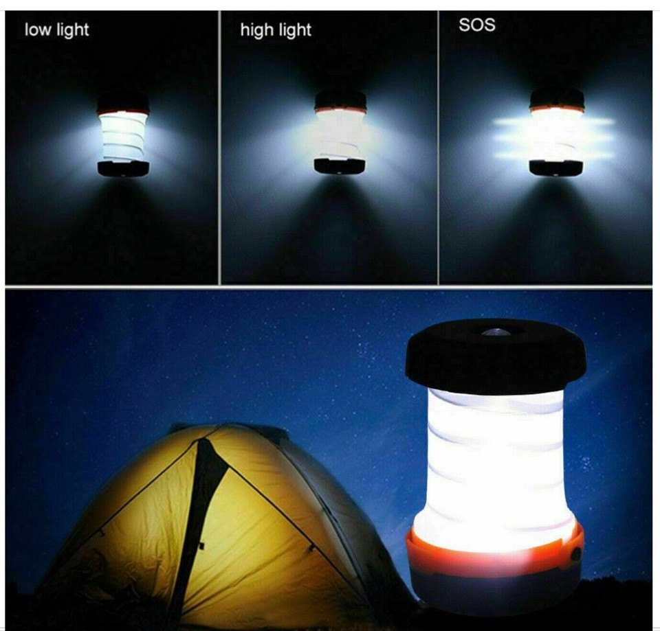 Collapsible Pop Up LED Outdoor Camping Light Hiking Flashlight Tent ...