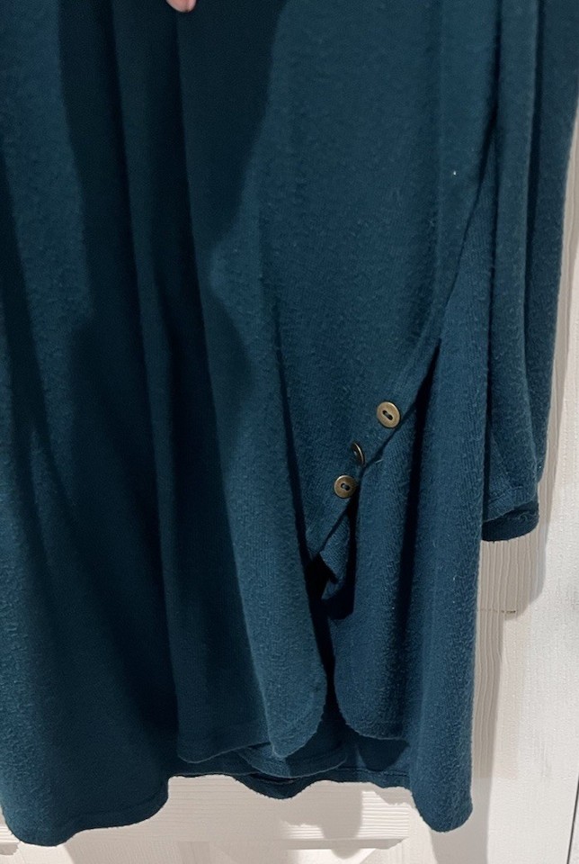 Lane Bryant Deep Teal Green Lightweight Long Sleeve Button Detail Top ...