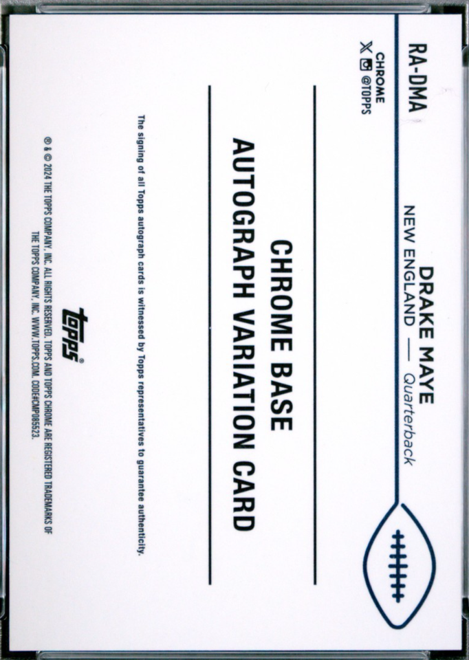 2024 TOPPS CHROME AUTO VARIATIONS DRAKE MAYE #RADMA AQUA GEOMETRIC /199 ...