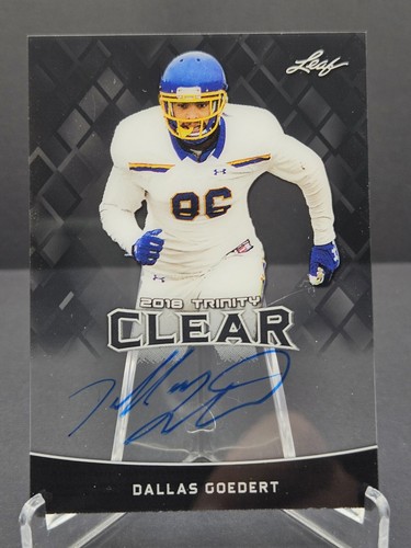 DALLAS GOEDERT 2018 Leaf Trinity Clear Rookie On Card Auto Eagles ...