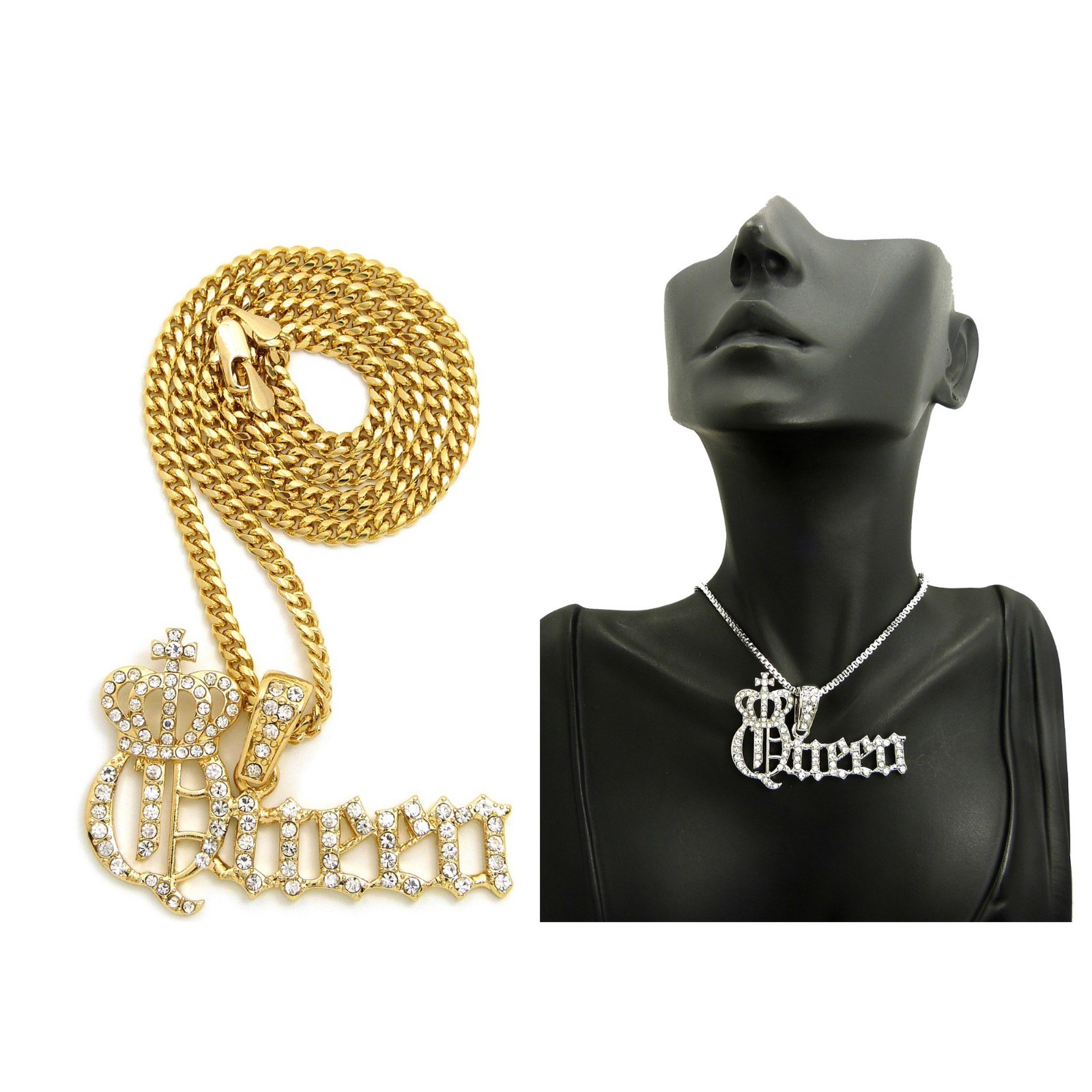 NEW QUEEN PENDANT & 18"&20"&24" VARIOUS CHAINS FASHION NECKLACES ...