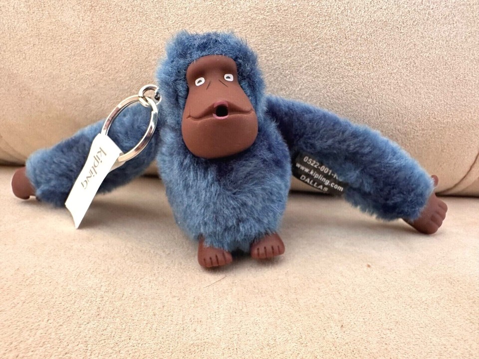 NWT KIPLING MONKEY KEY RING FOB BAG CHARM BLACK GREEN BLUE GRAY SUCKS ...