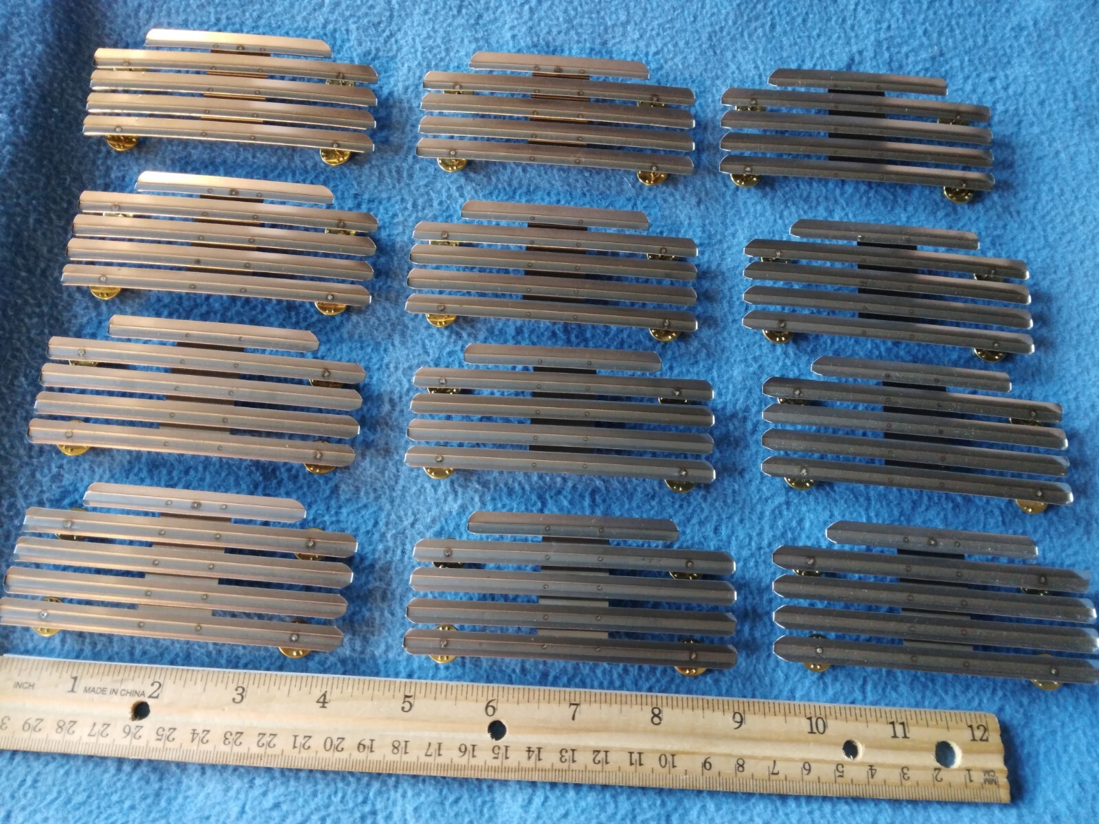 LOT OF 12 - GENUINE U.S. RIBBON MOUNTING BARS: FITS 14 RIBBONS - NEW ...