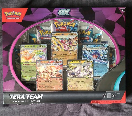 Pokémon Tera Team EX Premium Collection 5 Foils 9 TCG Booster Packs NEW ...
