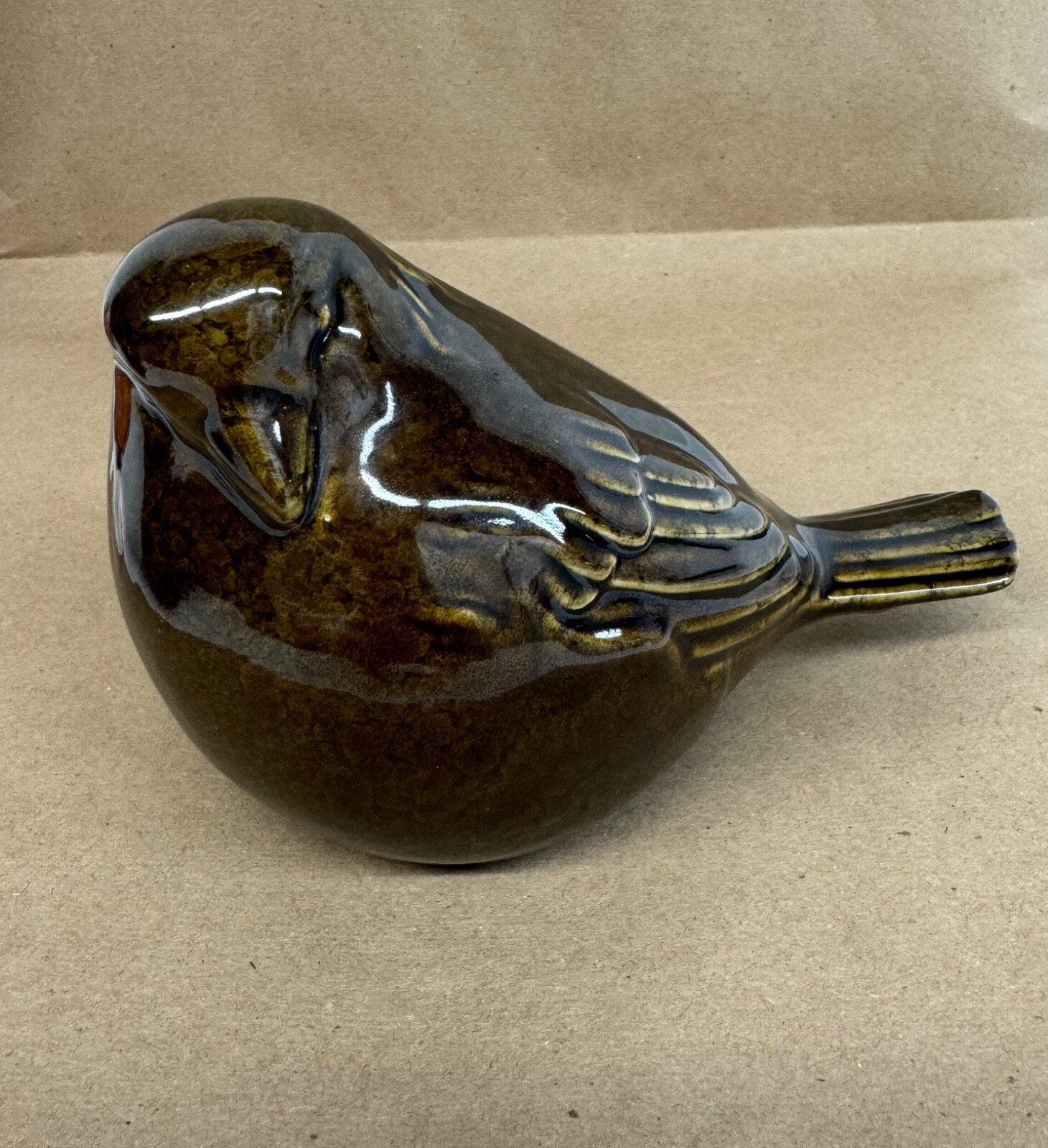 Bird Figurines Pair Chubby Brown Tan Speckled Sparrows Collectible | eBay