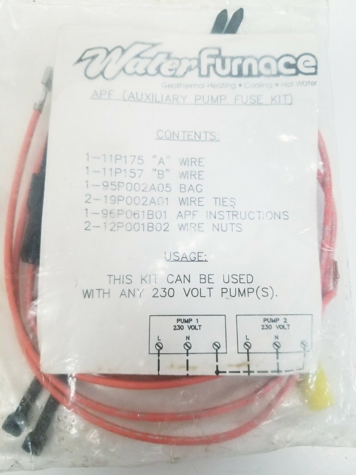 Water Furnace Geothermal Auxiliary Pump Fuse Kit- For Any 230 Volt Pump ...