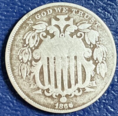 1866 WITH RAYS Shield Nickel Very Nice Solid Coin #C203 | eBay