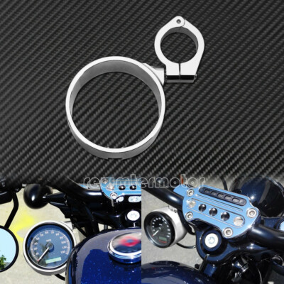 Chrome Side Speedometer Relocation Mount Bracket Fit For Harley Dyna ...