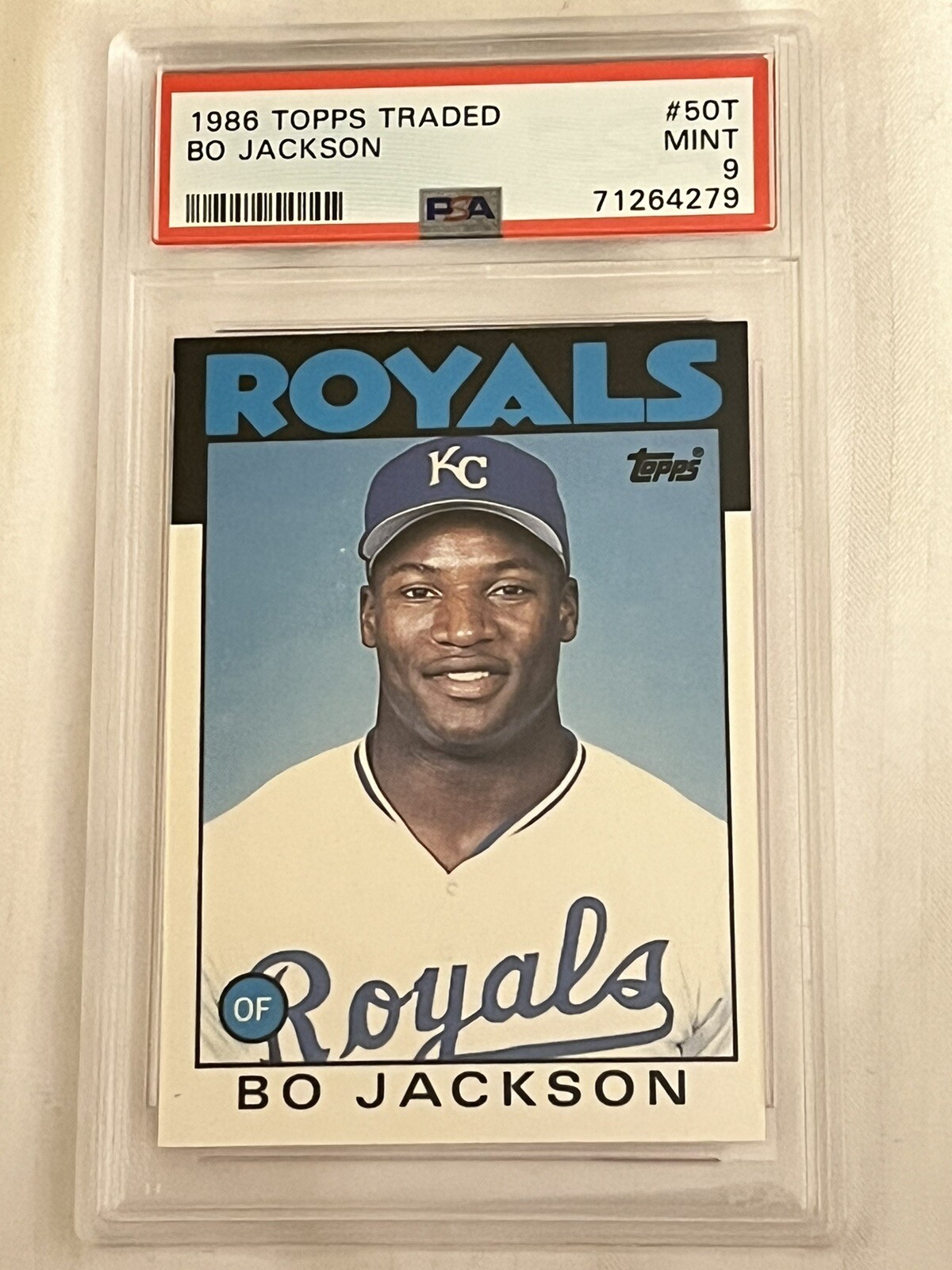 PSA 9 MINT BASEBALL CARD 1986 TOPPS TRADED ROOKIE BO JACKSON KANSAS ...