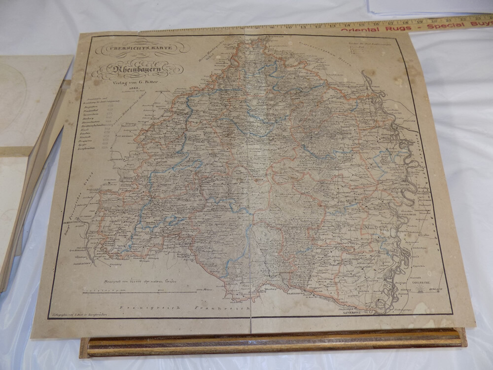 1828 Antique COLOR Map///RHEINBAYERN, GERMANY, AREA HOME OF THE ...